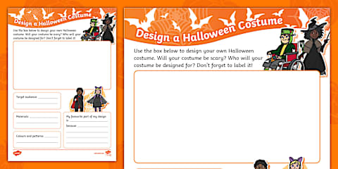 Design A Halloween Costume Worksheets