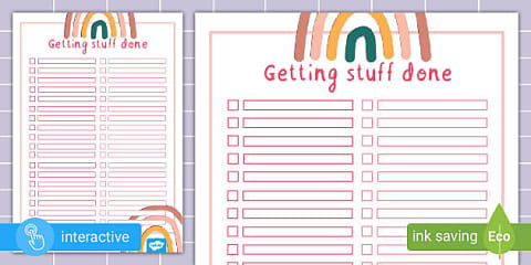 Muted Rainbow Editable Weekly Schedule