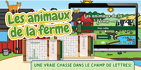 Jeu de paires interactif - les animaux de la ferme