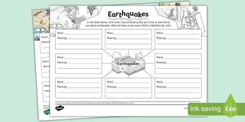 Earthquakes Glossary Activity