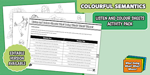 KS1 Colourful Semantics Scrambled Sentences Activity Pack