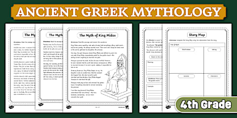 Fourth Grade King Midas Reading Comprehension Worksheet