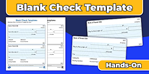 Dramatic Play Blank Banking Deposit Slip