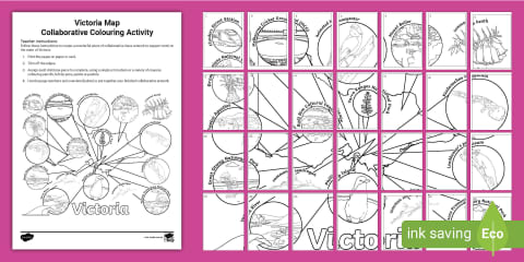 Queensland Map Collaborative Colouring Activity