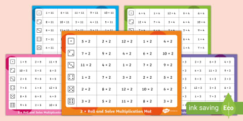 Division Facts for 2 to 12 Times Tables Roll and Solve Activity Pack