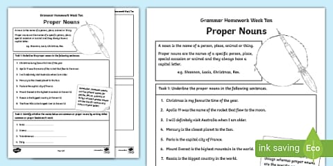 Grammar Homework Week Nine