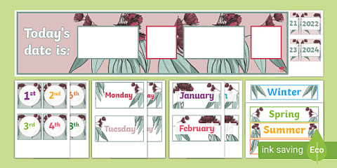 Botanical Themed Calendar Display Pack