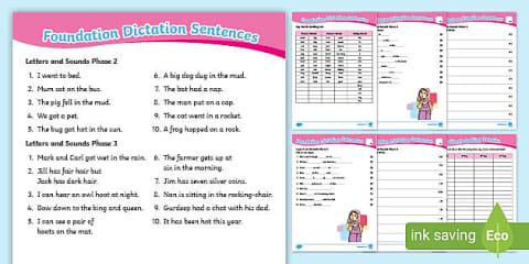 Level 4 Phonics Dictation Sentences