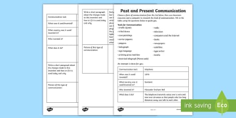 History of Communication in Australia Cut and Paste Activity