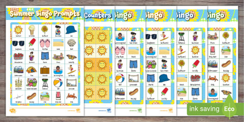 夏休みのビンゴゲーム 英語と日本語版 Summer Vacation Bingo- English and Japanese