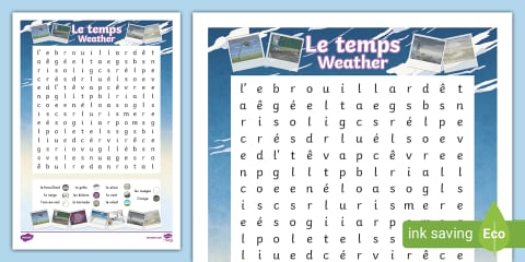 French: Weather Matching Activity - Twinkl - KS2