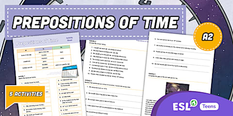 Large English Classes Lesson Pack: Prepositions of Time