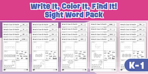 First Grade Sight Word Sentences Worksheets