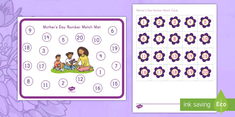 Mother's Day Count and Color Worksheet
