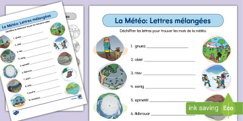 French: Weather Matching Activity - Twinkl - KS2