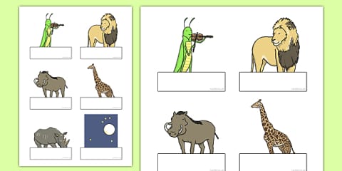 Editable Class Group Table Signs (Safari Animals)