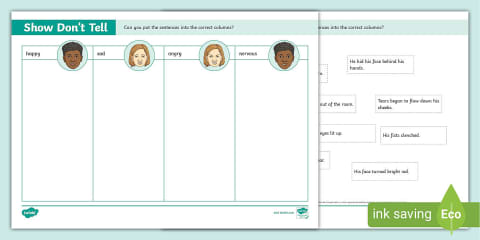 Show Don't Tell: Writing Composition Worksheet
