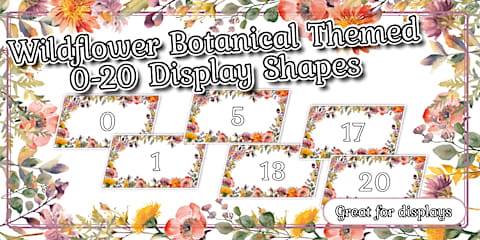 Unicorn-Themed Numbers 0-20 Rhombus Display Shapes