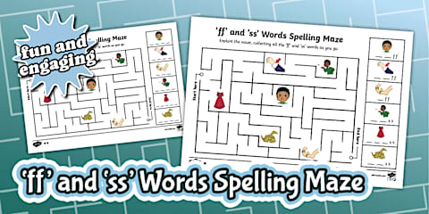 'ai' and 'ay' Words Spelling Maze Activity Sheets