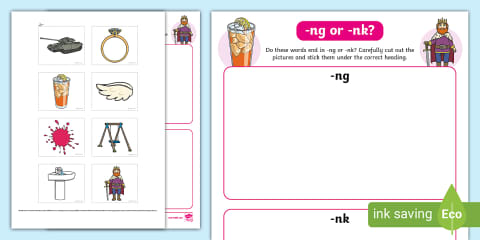 Find and Write the nk Words Differentiated Worksheet