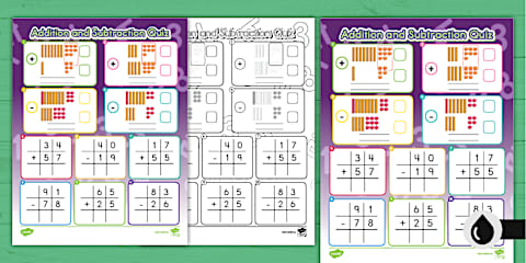 Addition and Subtraction With No Regrouping Mini Assessment