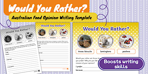 Would You Rather? Australian Adventure Opinion Writing Template