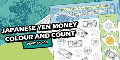 Spring in Japan Count, Cut and Stick Worksheet