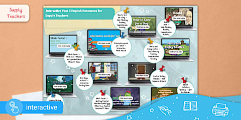 Interactive Year 1 English Resources for Supply Teachers