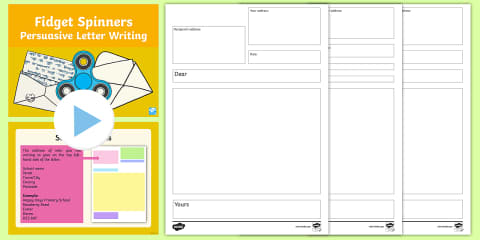 Fidget Spinners Letter - persuasive, KS3, AFOREST, Fidget spinner ...