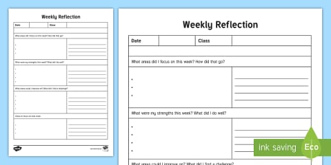 Weekly Learning Reflection Log - Botanical Theme