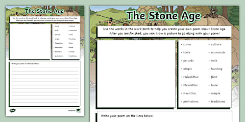 Stone Age Hexagon Writing Template
