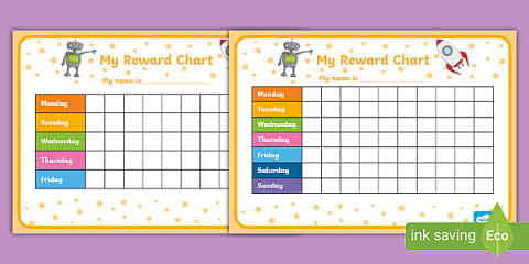Smiley Face 7 Day Reward Chart