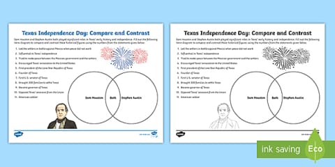 Texas Independence Day Cause and Effect Worksheet