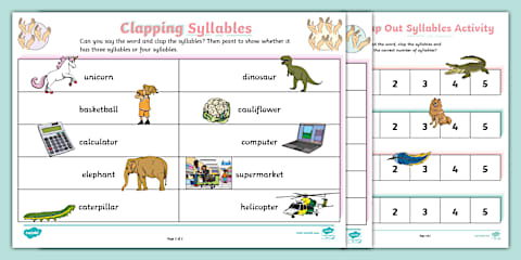 Which Is the Odd One Out? Syllables Worksheet