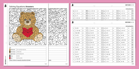 Solving One-Step Equations Worksheet