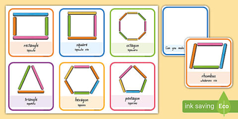 Lolly Stick Shape and Pattern Cards