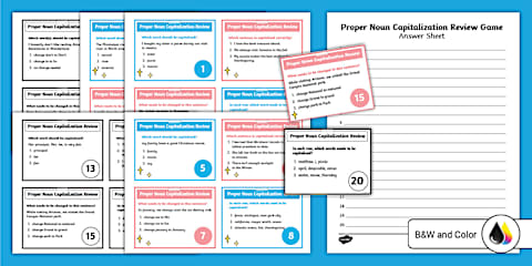 Sixth Grade Capitalization Worksheet