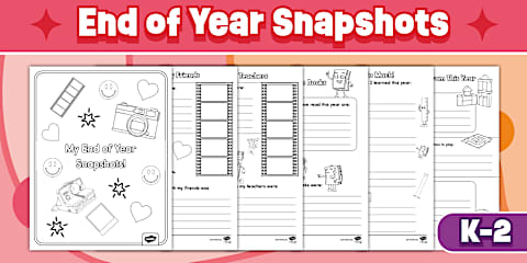 End of Year: My Favorite Memories Writing Worksheet for K-2nd Grade