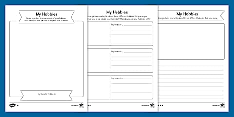 First Grade Hobbies Word Mat