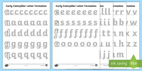 Curly Caterpillar Letter Formation Worksheet
