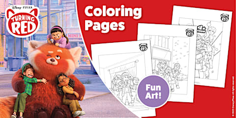 Turning Red: Mei and Friends Coloring Pages