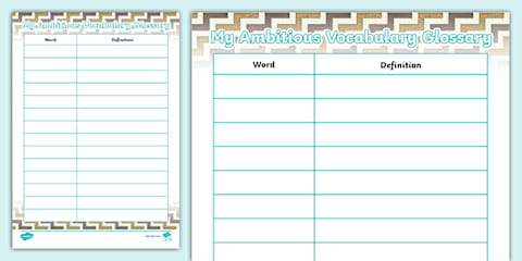 Tier 2 and 3 Vocabulary Tracking Sheet