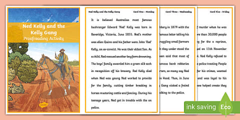 Ned Kelly Differentiated Reading Comprehension Activity