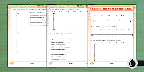 Sixth Grade Positive and Negative Integers on a Number Line Exit Ticket