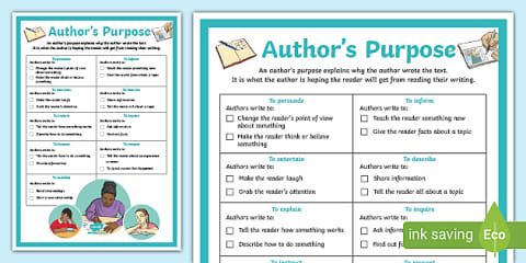 Author's Purpose PIE Bookmarks
