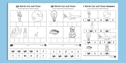 'igh' Sound Matching Activity Sheet