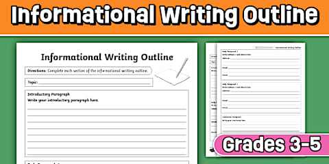 Second Grade Single Paragraph Outline Writing Worksheets