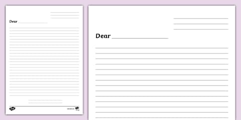 A Basic Letter Template | Literacy | Letter Writing | Twinkl