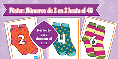 Póster: Números de 5 en 5 hasta el 100