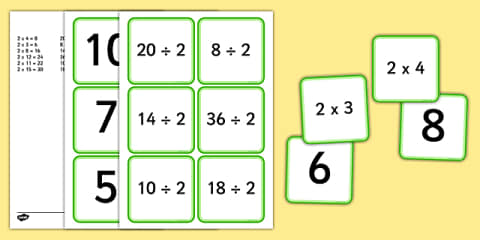 Multiplication and Division 5 Times Table Matching Cards